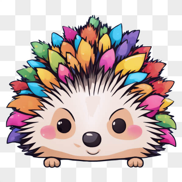 Télécharger Hérisson Cartoon avec des Plumes Colorées pour l'Éducation ...