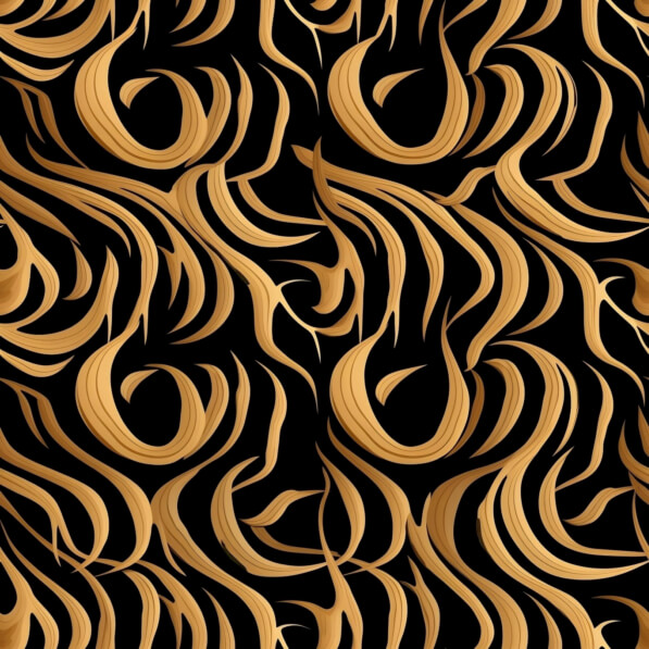 Download Gold Wavy Lines Seamless Pattern on Black Background Patterns ...