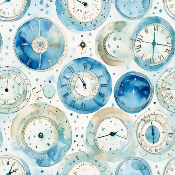 Download Seamless Pattern of Blue and White Clocks with Different Time ...
