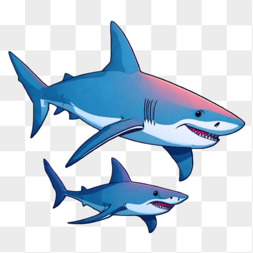 Download Two Cartoon Sharks on Black Background Cartoons Online ...