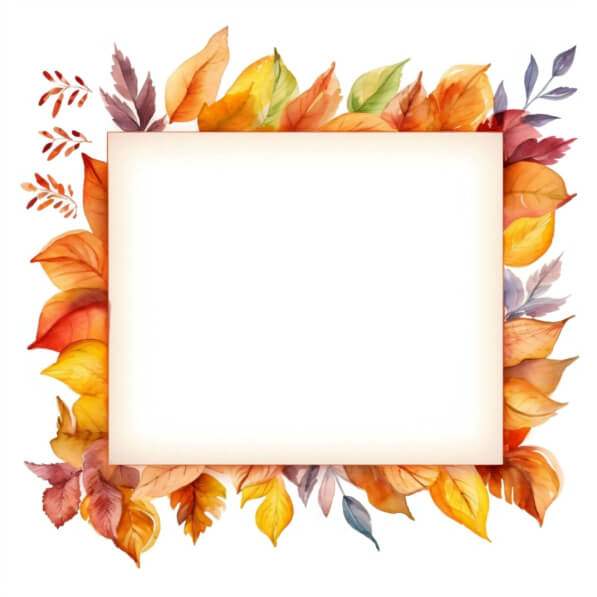 Download Autumn Leaves Watercolor Frame Backgrounds Online - Creative ...