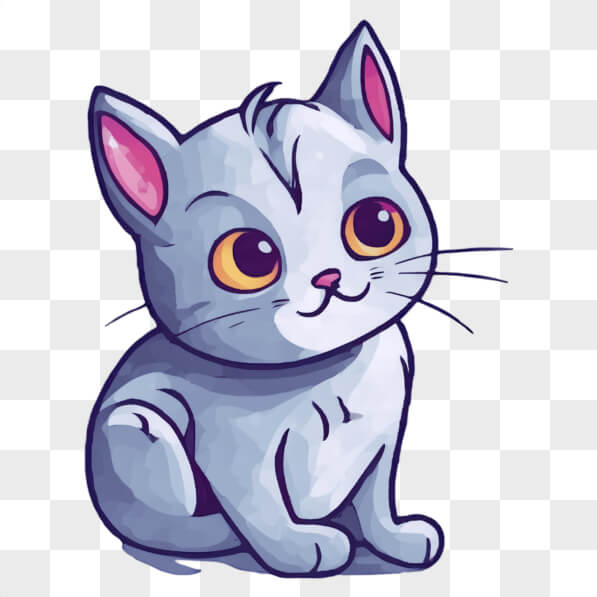 Download Cartoon Cat with Wide Open Eyes Cartoons Online - Creative Fabrica