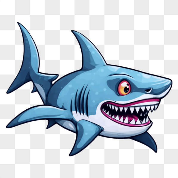 Baixe Ilustração de Tubarão Cartoon com Boca Aberta e Dentes Cartoons ...