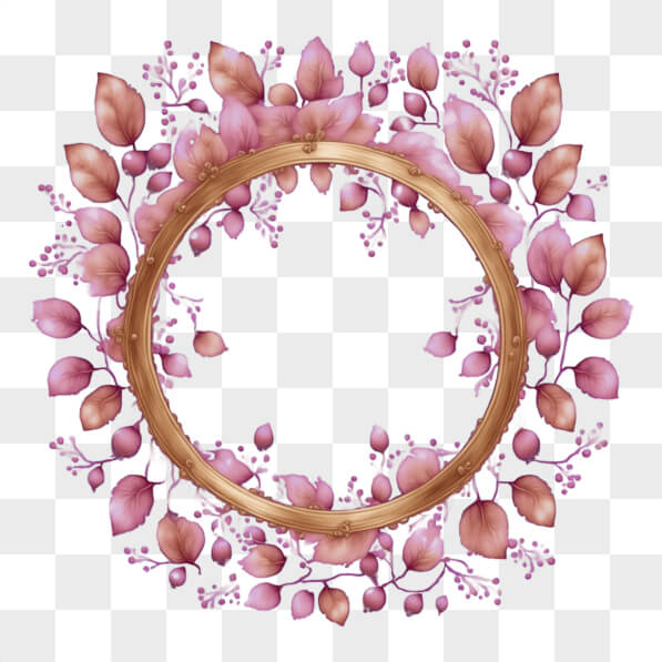 Download Circular Pink Flower Frame on Black Background PNGs Online ...