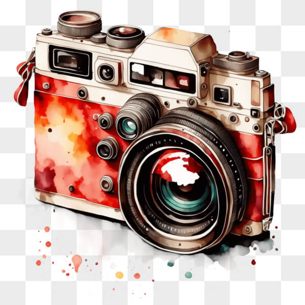 Download Colorful Retro Camera Painted with Watercolors PNGs Online ...