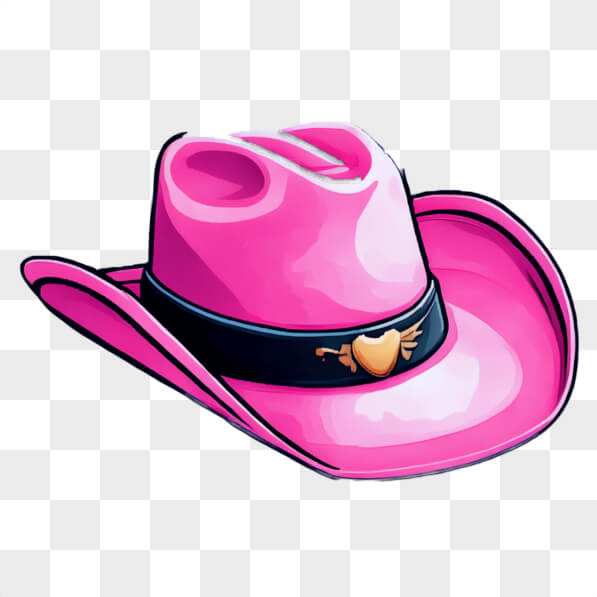 Download Pink Cowboy Hat with Ornamental Belt and Heart-Shaped Buckle ...
