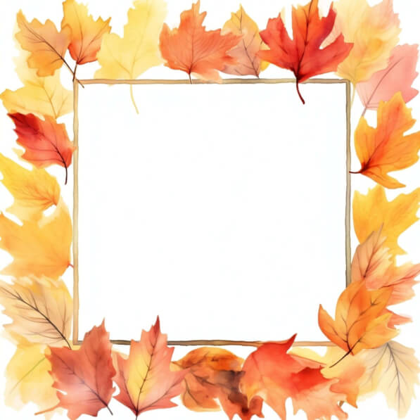 Download Autumn Leaves Watercolor Frame Backgrounds Online - Creative ...