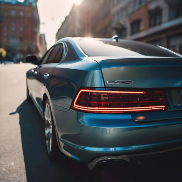 Download Blue Car Parked on Street with Rear End Visible Mockups Online ...