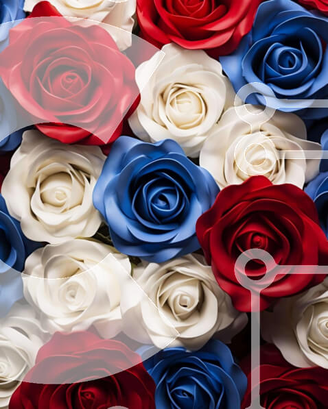 Bouquet de fleurs patriotique du 4 juillet photo stock | Creative Fabrica