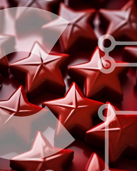Red Star-Shaped Chocolates for Decoration or Gifting stock photo ...