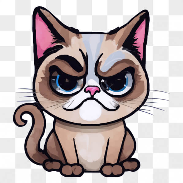 Download Grumpy cat cartoon image for social media and stickers ...