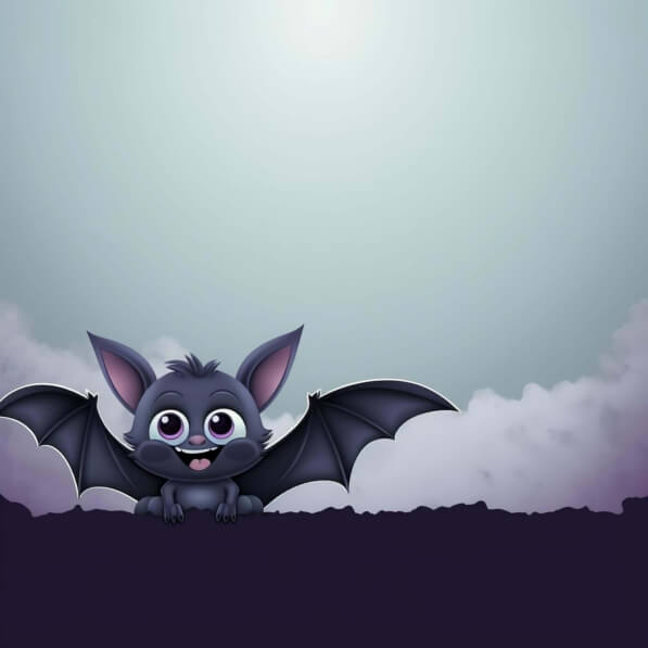 Scarica Pipistrello Cartone Animato Carino con Ali Spiegate su Sfondo ...
