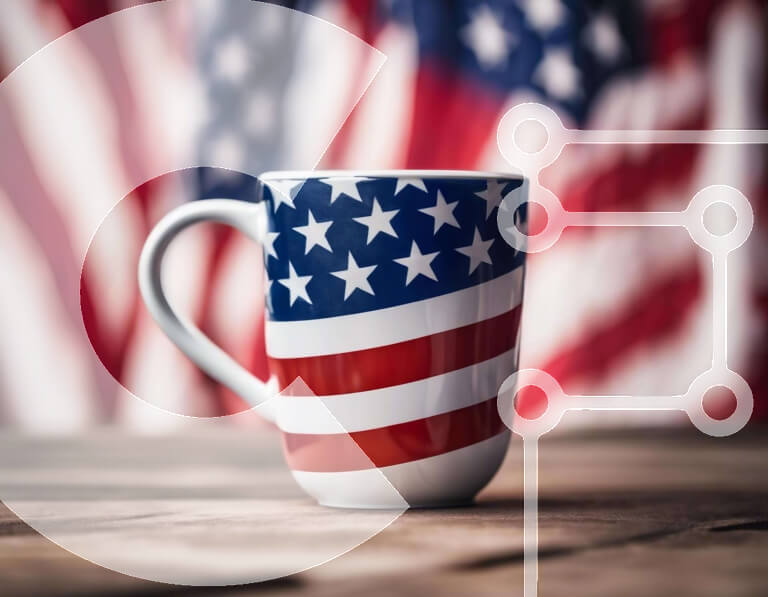 Patriotic American Flag Coffee Mug stock photo | Creative Fabrica