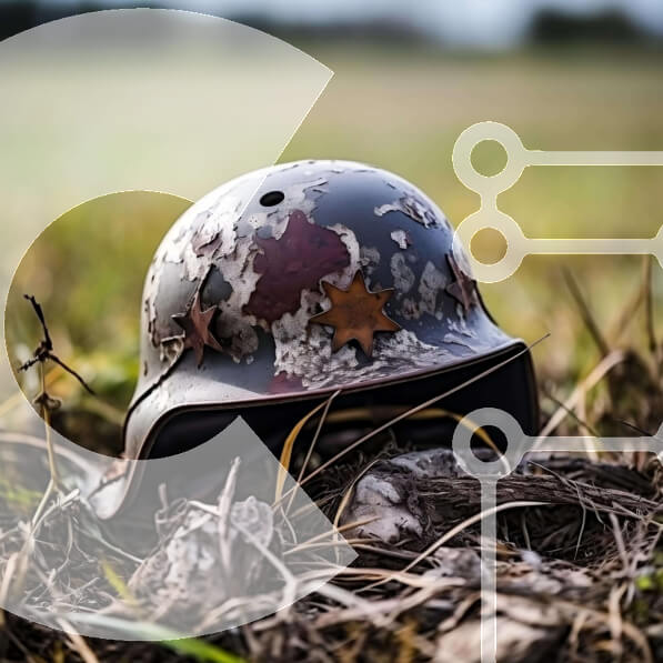 Vintage Military Helmet with Camouflage Patterns stock photo | Creative ...