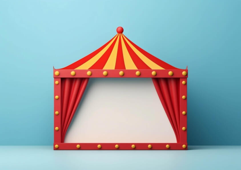 Download Colorful 3D Circus Tent on Blue Background Backgrounds Online ...