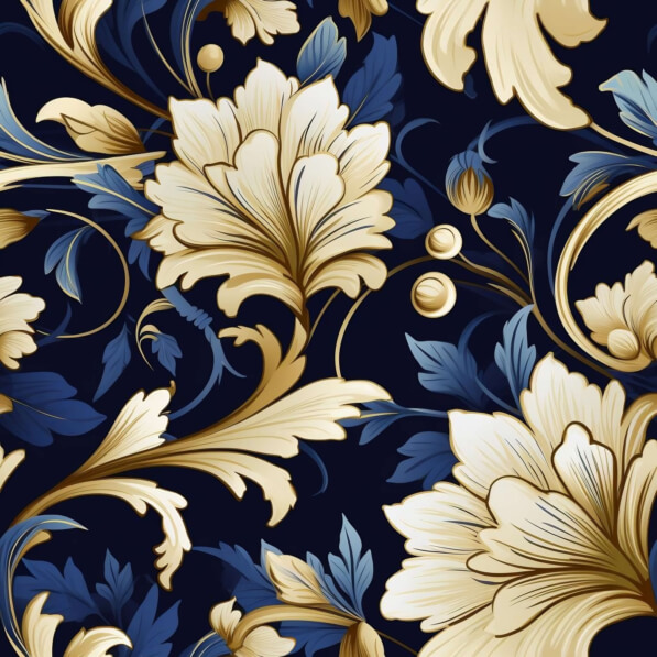 Download Elegant Gold and Blue Floral Pattern for Interior Design ...