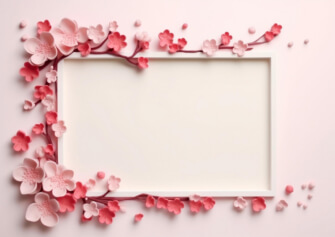 Download Pink Cherry Blossom Watercolor Frame Backgrounds Online ...