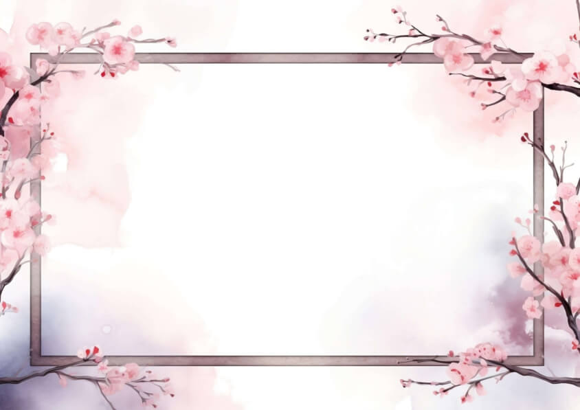 Download Watercolor Cherry Blossom Frame Backgrounds Online - Creative ...