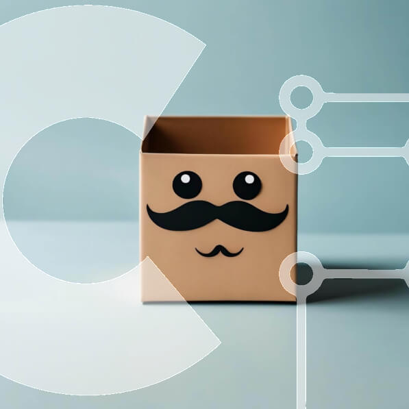 Unique Mustache Design Cardboard Box for Storage or Display stock photo ...