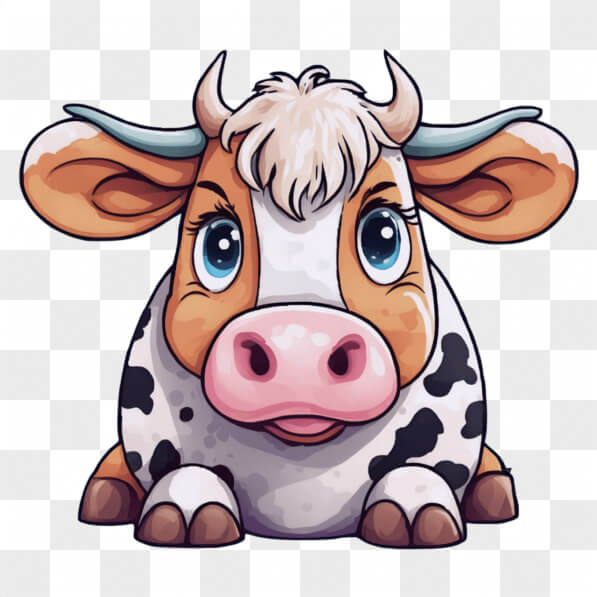 Download Cartoon Cow Sitting and Looking Up at the Camera Cartoons ...