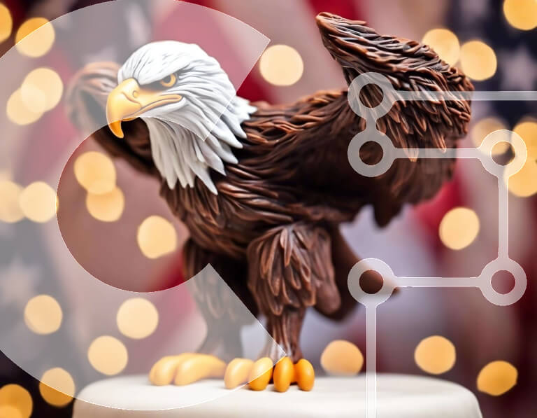 Celebrate 4th of July with American Eagle Cake Topper stock photo ...