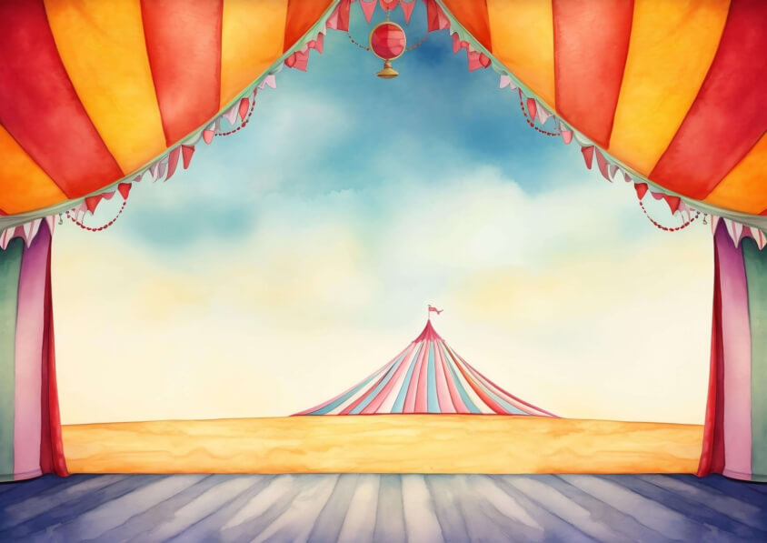 Download Circus Tent in the Desert with Colorful Stripes and ...