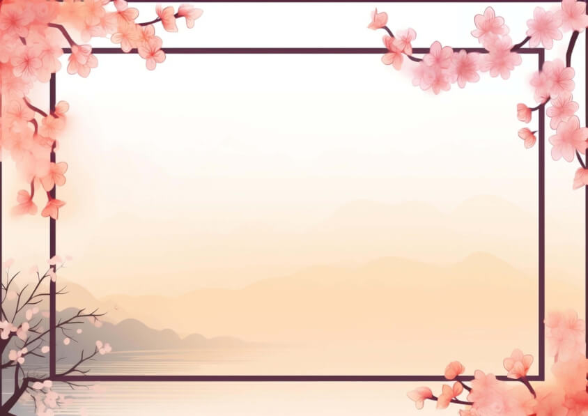 Download Pink Cherry Blossom Frame for Wedding Invitations Backgrounds ...