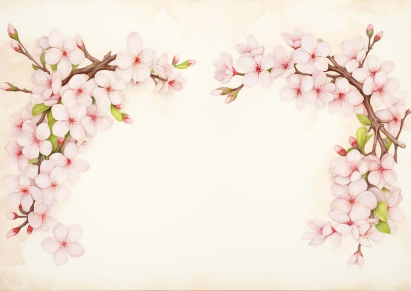 Download Pink Cherry Blossoms in Old-Fashioned Painting Backgrounds ...