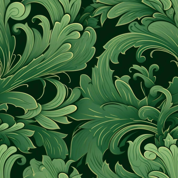Download Ornate Green Floral Pattern on Dark Background Patterns Online ...