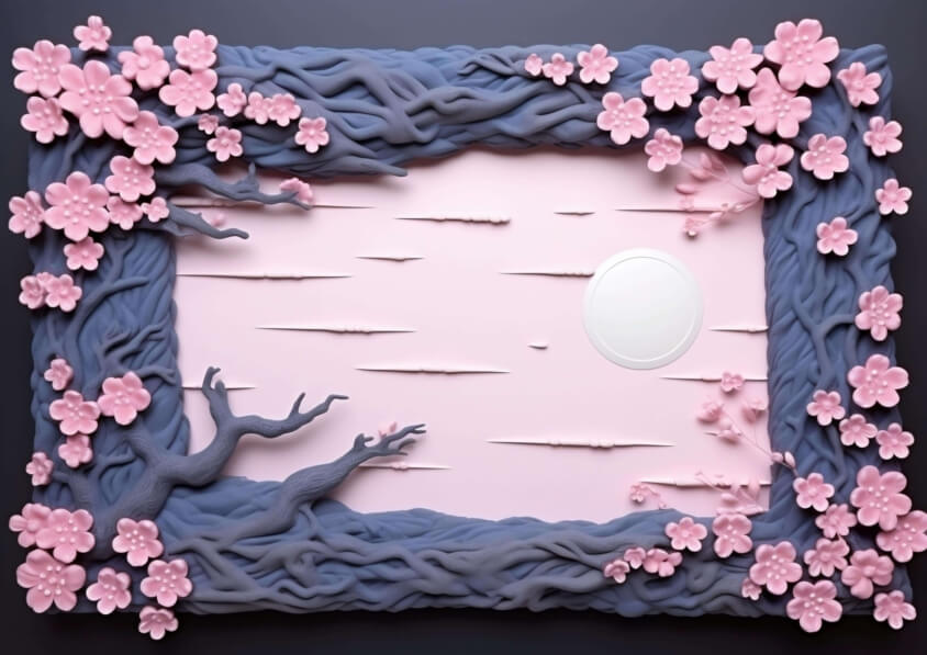 Download 3D-Printed Cherry Blossom Frame Backgrounds Online - Creative ...