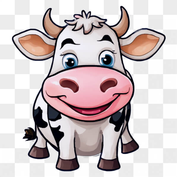 Download Cartoon Cow Sitting and Smiling Cartoons Online - Creative Fabrica