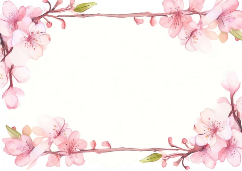 Download Watercolor Cherry Blossom Frame Backgrounds Online - Creative ...