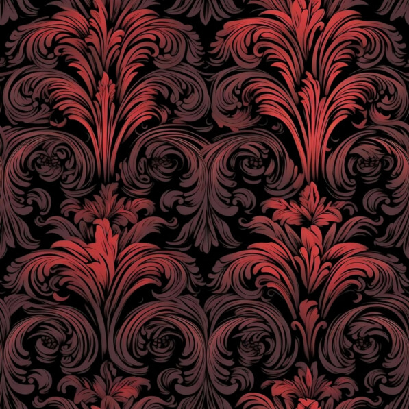 Download Ornate Red and Black Floral Pattern on Black Background ...
