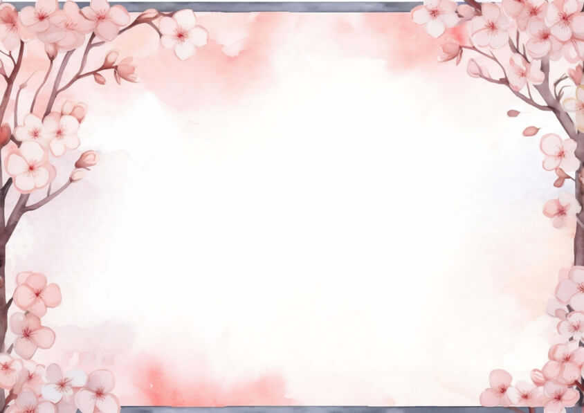Download Watercolor Cherry Blossom Frame Backgrounds Online - Creative ...
