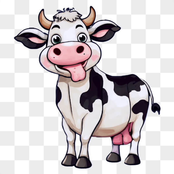 Descarga Vaca de dibujos animados con la lengua afuera y sonriendo Cartoons En Línea - Creative ...