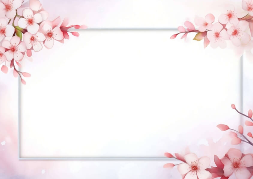 Download White Frame with Pink Cherry Blossoms Backgrounds Online ...