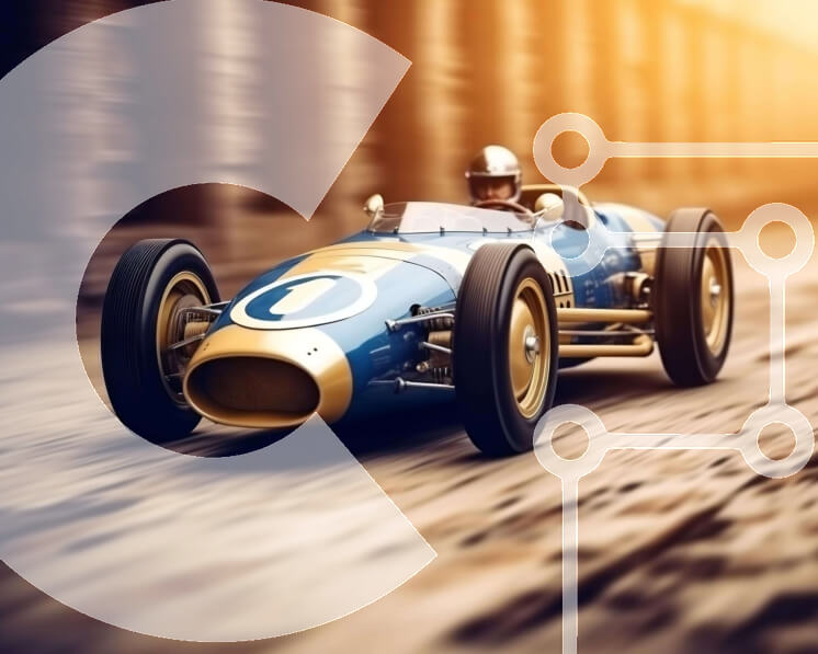 Antieke racewagen uit de jaren 1920 of 1930 in actie stockfoto ...