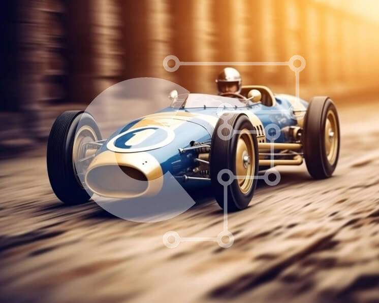 Download Vintage Racewagen die op geasfalteerde wegen rijdt Stockfoto's ...