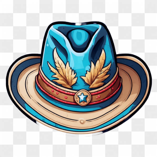 Download Blue Cowboy Hat with Feathers and Antlers Cartoons Online ...