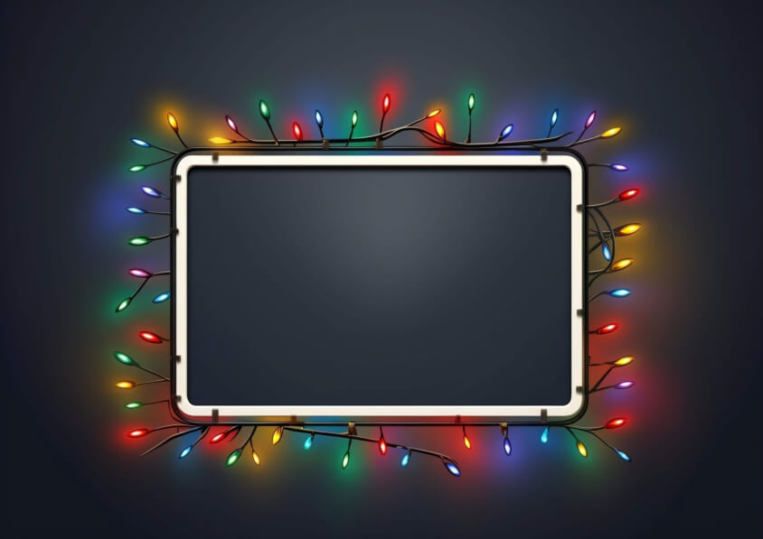 Download Colorful Christmas Lights Empty Frame Backgrounds Online ...