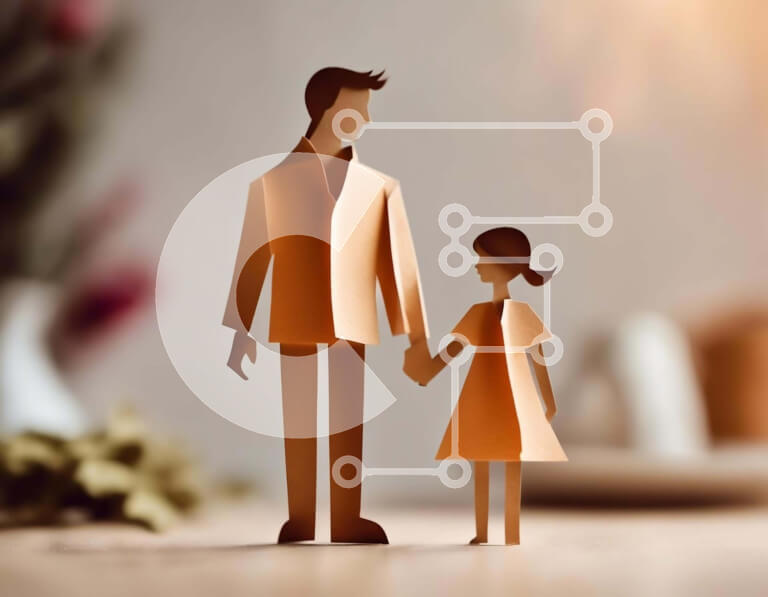 Download Handmade Paper Cut-out Couple in Front of Orange Table ...