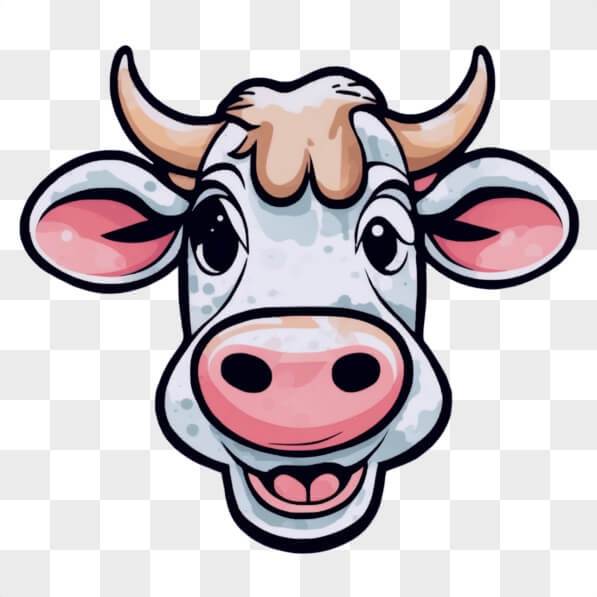 Download Smiling Cartoon Cow's Head Cartoons Online - Creative Fabrica
