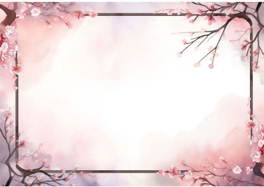 Download Watercolor Cherry Blossom Frame Backgrounds Online - Creative ...