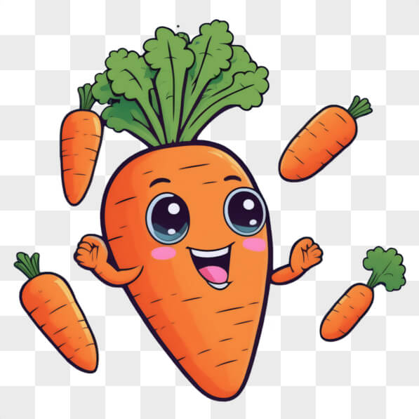Download Smiling Cartoon Carrot Throwing Carrots in the Air Cartoons ...