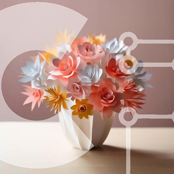 Handmade Paper Flower Arrangement in a White Vase stock photo ...