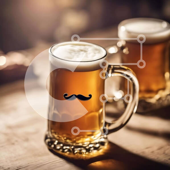 Download Two Mugs of Beer, one with a Mustache Stockphotos Online ...