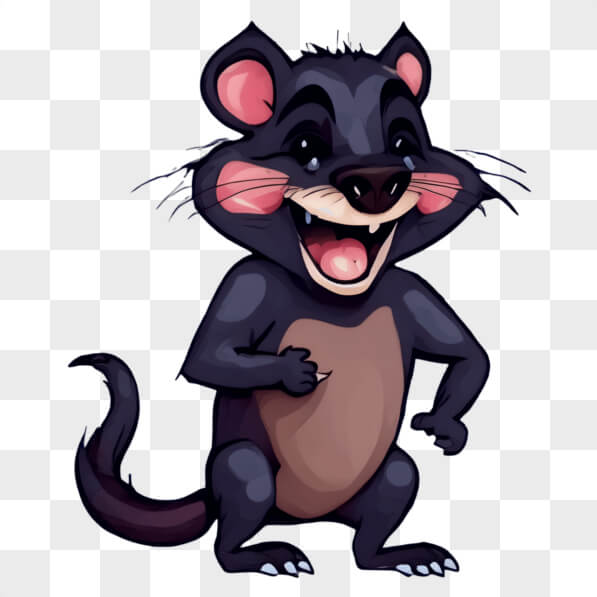 Descarga Ilustración de Rata Negra Feliz y Juguetona Cartoons En Línea ...