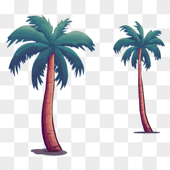 Download Vibrant Blue and Purple Palm Trees Cartoons Online - Creative ...