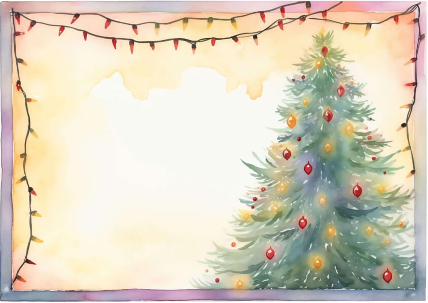 Download Ornamented Christmas Tree Watercolor Painting with Colorful ...