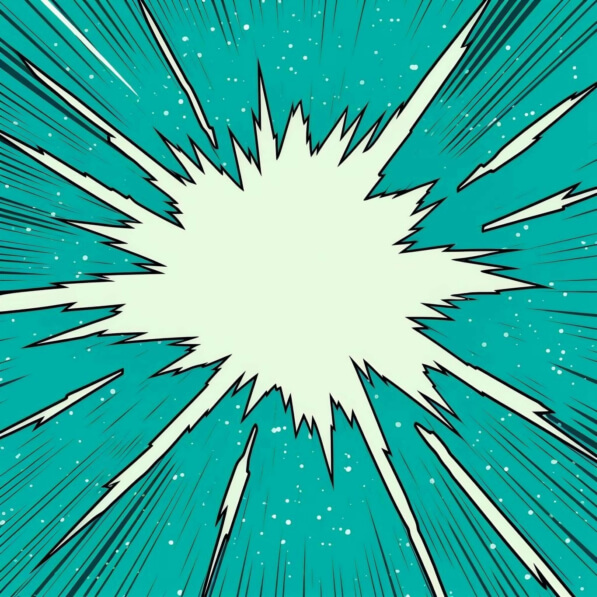 Download Comic Burst Explosion Illustration on Turquoise Background ...